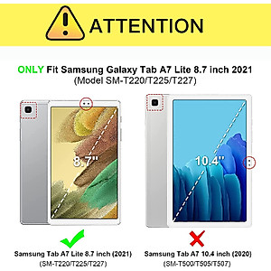 Azzsy Case for Samsung Galaxy Tab A7 Lite 8.7 Inch 2021 (SM-T220/T225), Slim Heavy Duty Shockproof Rugged High Impact Protective Case,Black