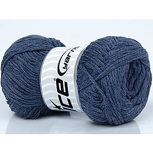 Lot of 4 x 100gr Skeins Ice Yarns Natural Cotton (100% Cotton) Yarn Jeans Blue