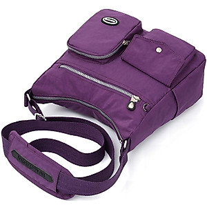 Nylon Crossbody Bag for Women,Multi Pockets Crossbody Purses,Water Resistant Shoulder Bag Travel Purses and Handbag Pocketbooks (Khaki)