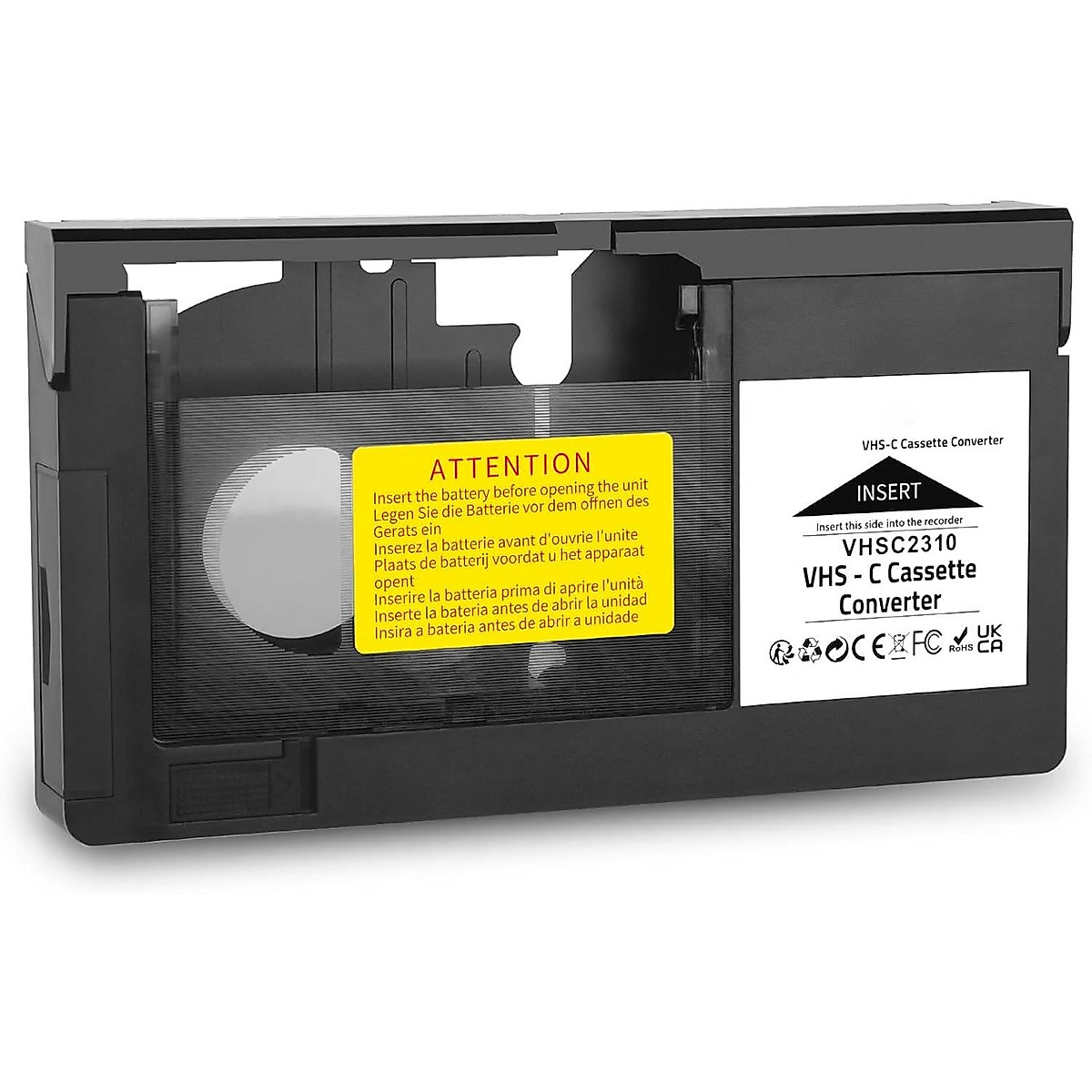 VHS-C to VHS VCR Standar Motorized VHS Cassette Adapter for JVC C-P7U CP6BKU C-P6U Panasonic PV-P1 RCA VCA115 (NOT Compatible with 8mm/MiniDV/Hi8 Tapes)