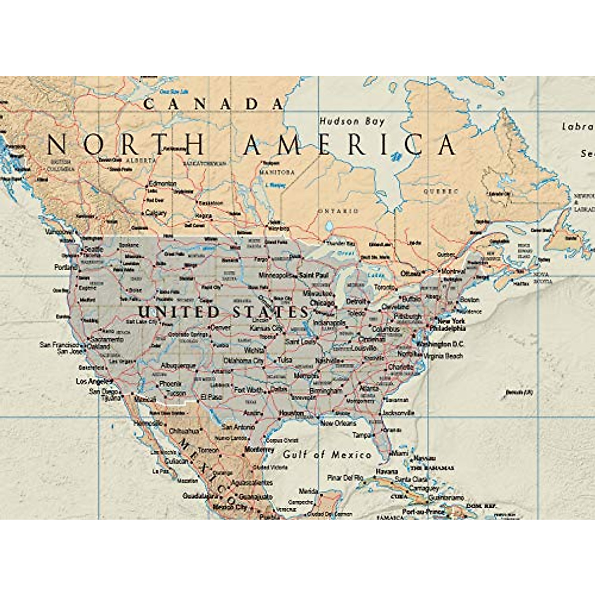 Swiftmaps 18" x 27" World Map Contemporary Premier Wall Map Poster Mural, Laminated, Made in the USA