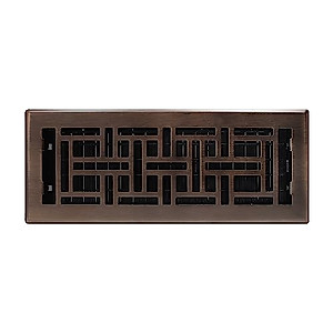 Decor Grates AJH412-RB Oriental Floor Register, 4x12 Inches, Rubbed Bronze Finish