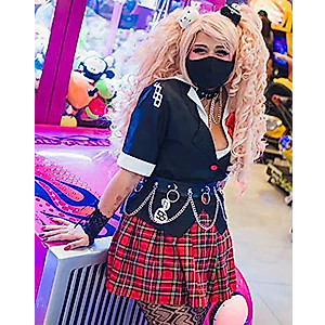 Punk Waist Chain Leather Waist Belt Body Chains, Body Jewelry Accessories for Women and Girls (Black)