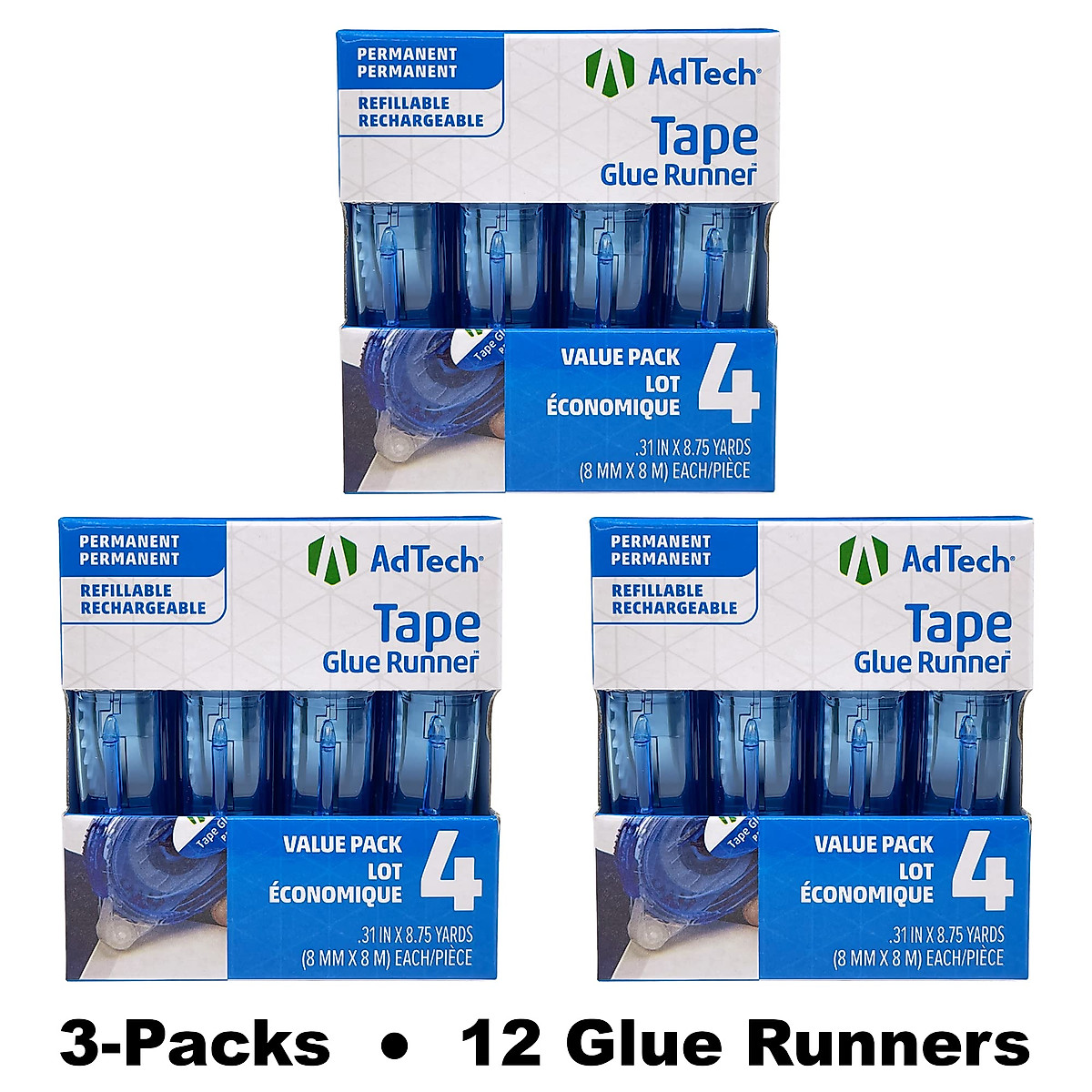 Adtech 05603 Glue Runner Permanent 35 Yards Total - Pack of 3 (4 each)