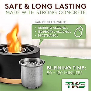 TKS Tabletop Fire Pit Indoor and Outdoor Use Fireplace with 4 Skewers Mini Personal Fire Pit Great for Roasting Marshmallows (Black/Gold)