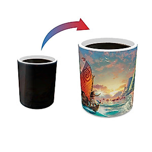 Morphing Mugs Disney – Moana – Thomas Kinkade Studios - One 11 oz Color Changing Ceramic Mug – Image Revealed When HOT Liquid Is Added!
