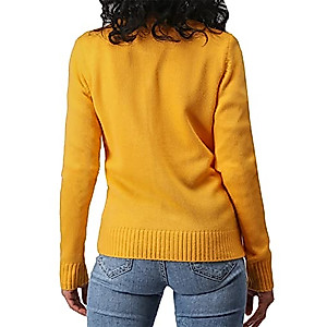OSABASA Womens Casual Slim Fit Button Closure Long Sleeve Cardigans Yellow US XL (OSCWOCAL001)