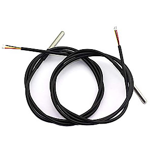 DGZZI 2PCS DS18B20 Stainless Steel Encapsulated Temperature Sensor Waterproof Digital Temperature Probe 1 Meter for Arduino