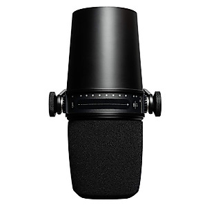 Shure MV7 USB Microphone for Podcasting, Recording, Live Streaming & Gaming, Built-in Headphone Output, All Metal USB/XLR Dynamic Mic, Voice-Isolating Technology, TeamSpeak & Zoom Certified – Black