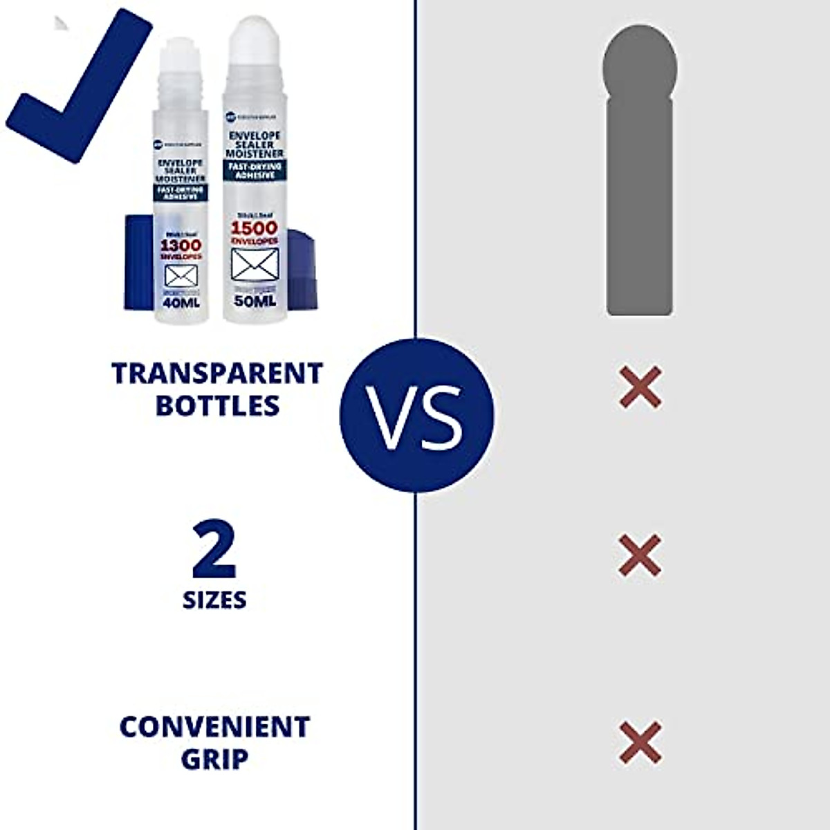 Envelope Moistener Sealer with Adhesive,dab n Seal, Stamp and Letter Glue licker, Fast Drying, Non Toxic, Squeezable Sealer-Ideal for envelopes,Stamps,Letters. 2 Pack, by Executive Supplies