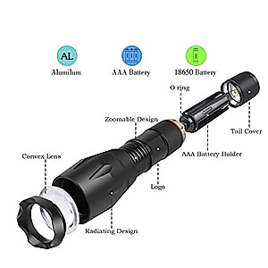 VATTEA Flashlights Flashlight Q5 Mini Torch Lanterna Tactical Flashlight Zoomable Waterproof Protable Outdoor Camping Bike Light