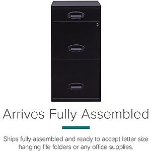 Hirsh Industries Space Solutions 3 Drawer Metal File Cabinet with Pencil Drawer Black