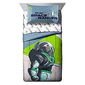 Jay Franco Disney Pixar Lightyear Ready to Go 5 Piece Twin Size Bed Set - Includes Comforter & Sheet Set - Bedding Features Buzz - Super Soft Kids Fade Resistant Microfiber (Official Product)