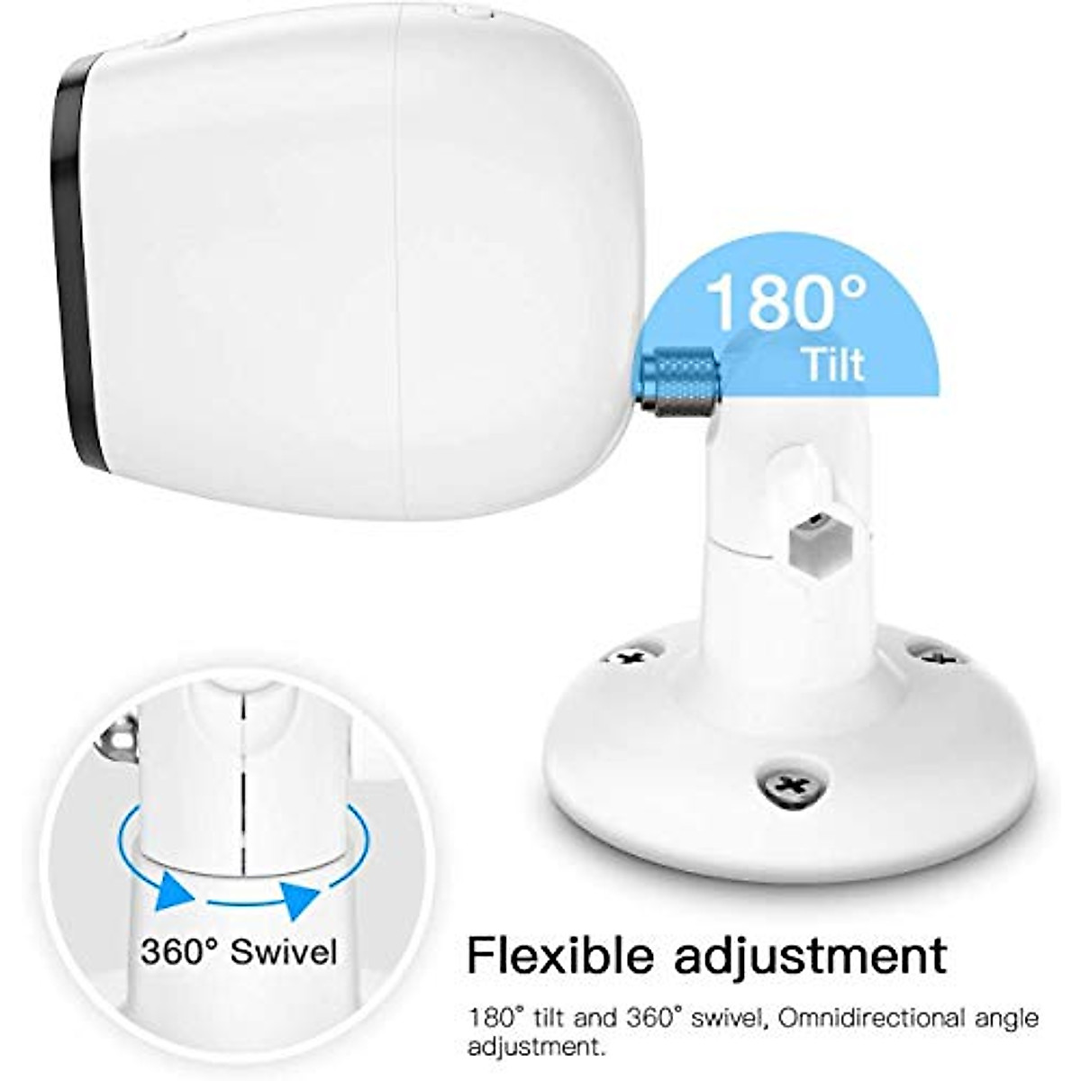 Koroao 【Latest Version】 Indoor/Outdoor Security Wall Mount for All Arlo Camera, Wyze Cam Pan/V3, Arlo Ultra, Arlo Essential, eufyCam 2 - More Stable and Flexible Arlo Accessories(2Pack, White)