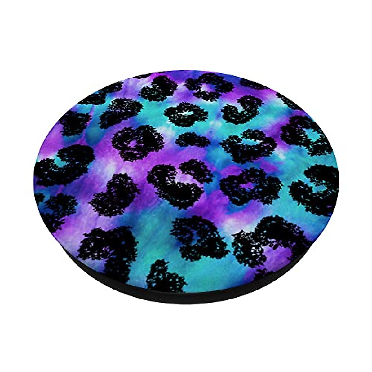 Purple Turquoise Leopard Tie Dye Print PopSockets Swappable PopGrip