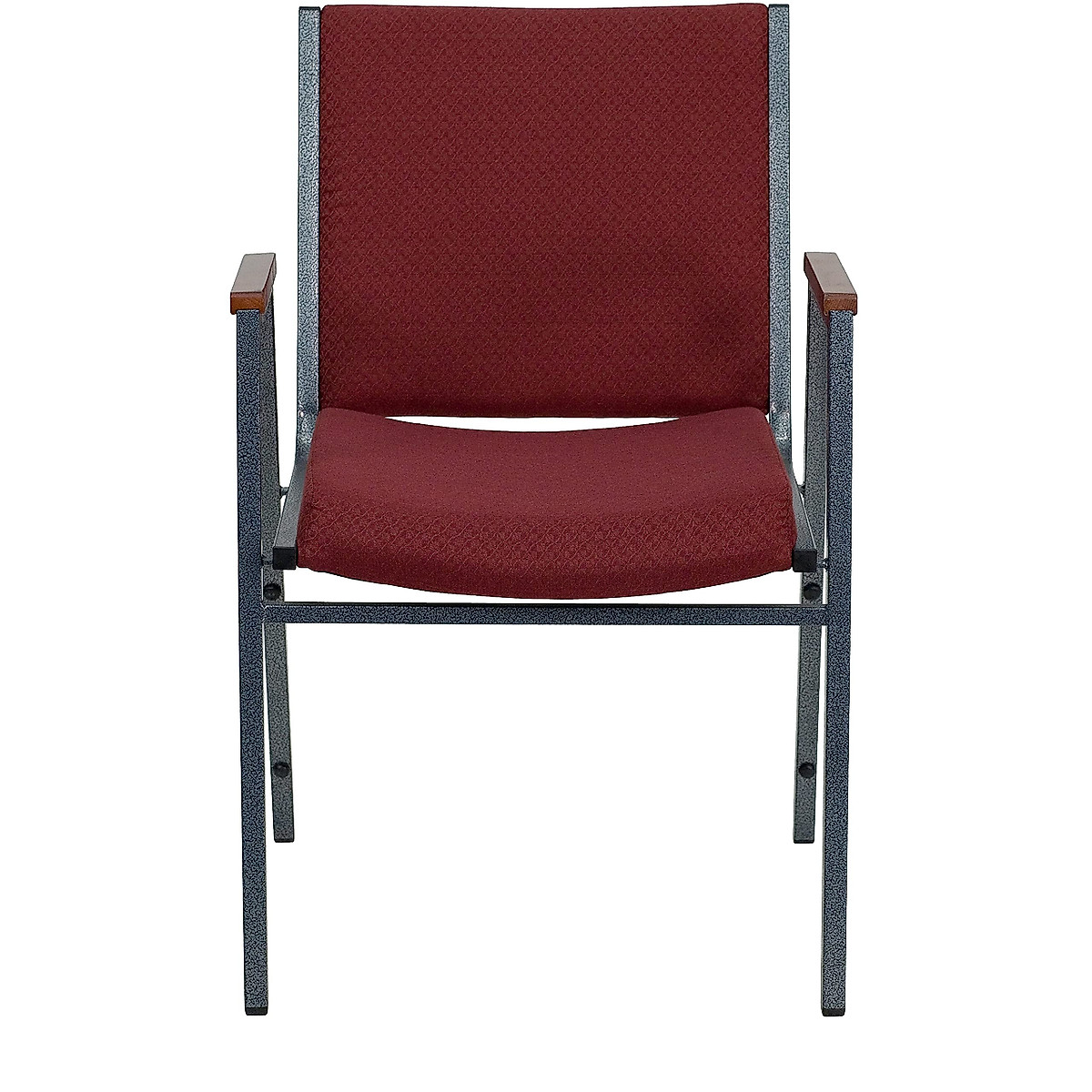 Flash Furniture 4 Pack HERCULES Series Heavy Duty Burgundy Patterned Fabric Stack Chair with Arms