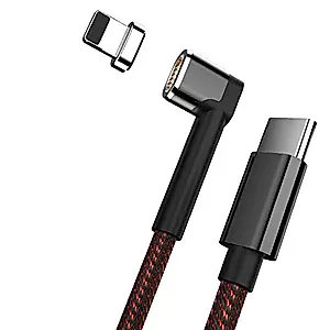 Strong Magnetic USB C to iOS 16 PD Fast Charging Cable, Right Angle, 90 Degree, 8 pin Data Syncing L-Tip 27W 20W 9V3A Cord, Nylon Braided for iPhone 14 13 12 Mini Pro Max 11 Xs Xr iPad Air, 1.2m 4ft