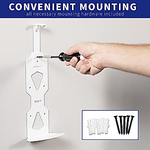 VIVO Steel Wall Mount Bracket Designed for PS5 Gaming Console, Vertical Display for Playstation 5, Open Design, 2 Controller Mounts, White, MOUNT-PS5W
