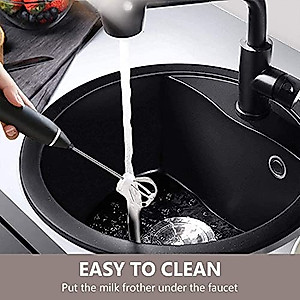 Milk Frother Handheld, Immersion Blender Cordlesss Foam Maker USB Rechargeable Small Mixer with 2 Stainless Whisks，Wisker for Stirring 3-Speed Adjustable Mini Frother for Cappuccino Latte Coffee Egg