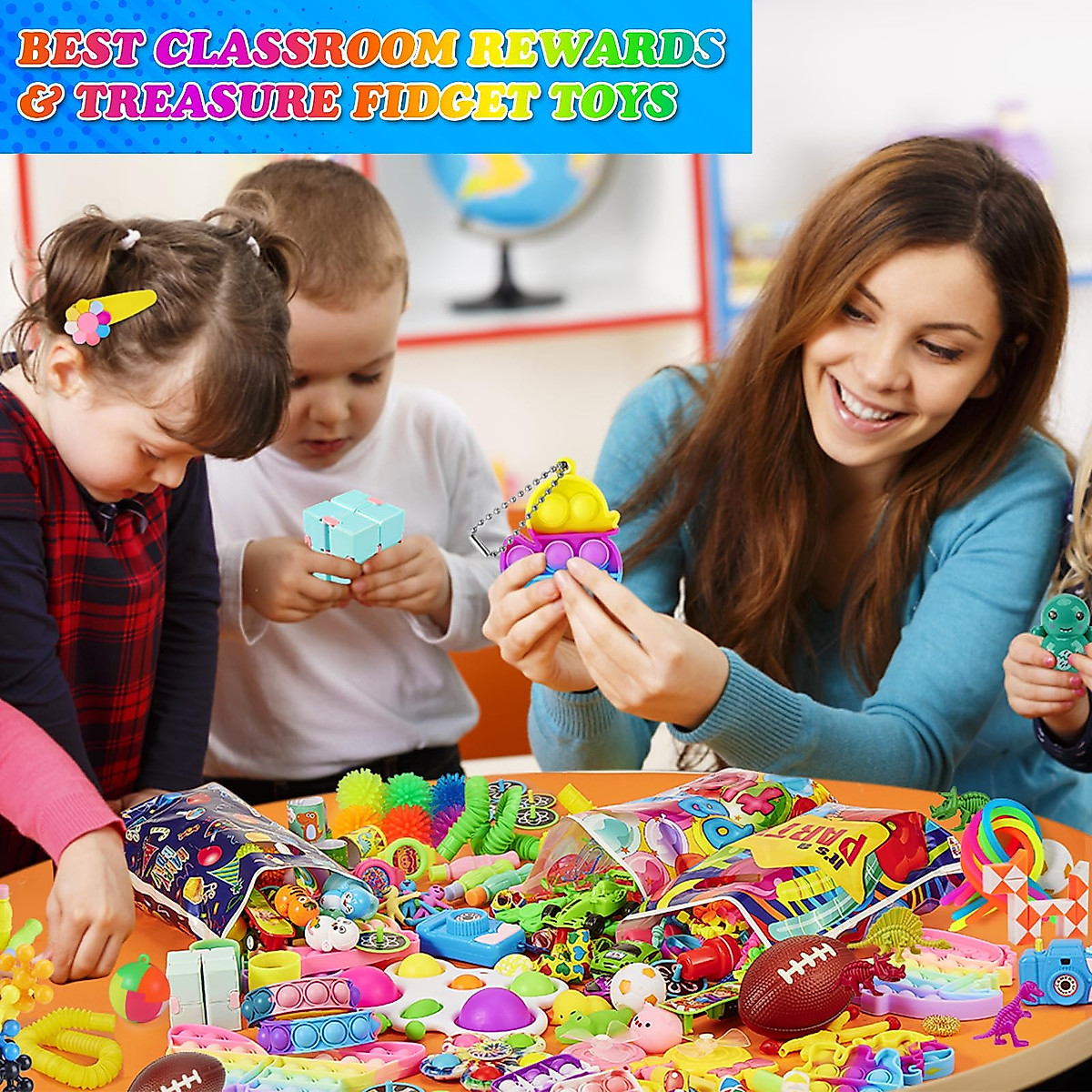 810 PCS Party Favors for Kids, Treasure Box for School Classroom Prize Birthday Gift, Bulk Fidget Sensory Toys, Ideal Gift for Carnival Prizes Stocking Stuffers Pinata Filler,Goodie Bag Stuffers