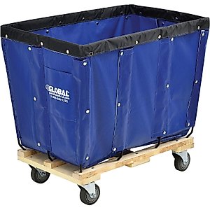 Global Industrial 8 Bushel, Blue Vinyl Basket Bulk Truck, Unassembled, 34"L x 22"W x 30-1/2"H