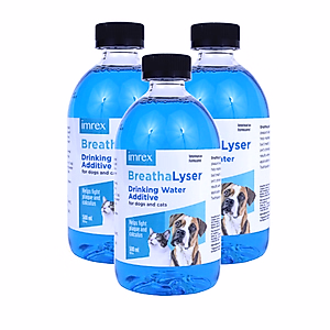 3PACK Breathalyser Water Additive (1500 mL) | Pet Breath Freshener and Dental Care Water Additive for Dogs and Cats
