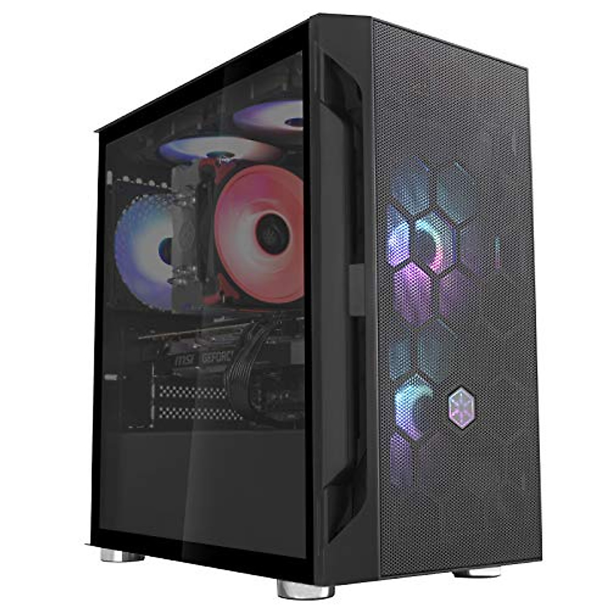 SilverStone Technology FARA H1M Tempered Glass, Black, Mid-Tower Micro-ATX Case with Mini-DTX and Mini-ITX Support, SST-FAH1MB-G