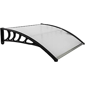 Choies 40" x 40" Window Awning Polycarbonate Door Canopy Cover Outdoor Patio Front Door Garden Awning Canopy UV Rain Snow Sunlight Protection One Piece Hollow Sheet (White)