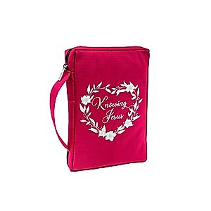 Knowing Jesus Bible Case - Durable Large Zippered Book Cover with Handle and Front Pocket, Fits Standard Bible Cover, Makes for a Great Gift for Men, Women, and Children.