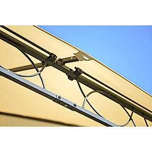 12'x14' Hardtop Metal Gazebo, Outdoor Galvanized Steel Double Roof Canopy, Aluminum Frame Permanent Pavilion with Netting and Curtains for Patio, Backyard, Deck and Lawns