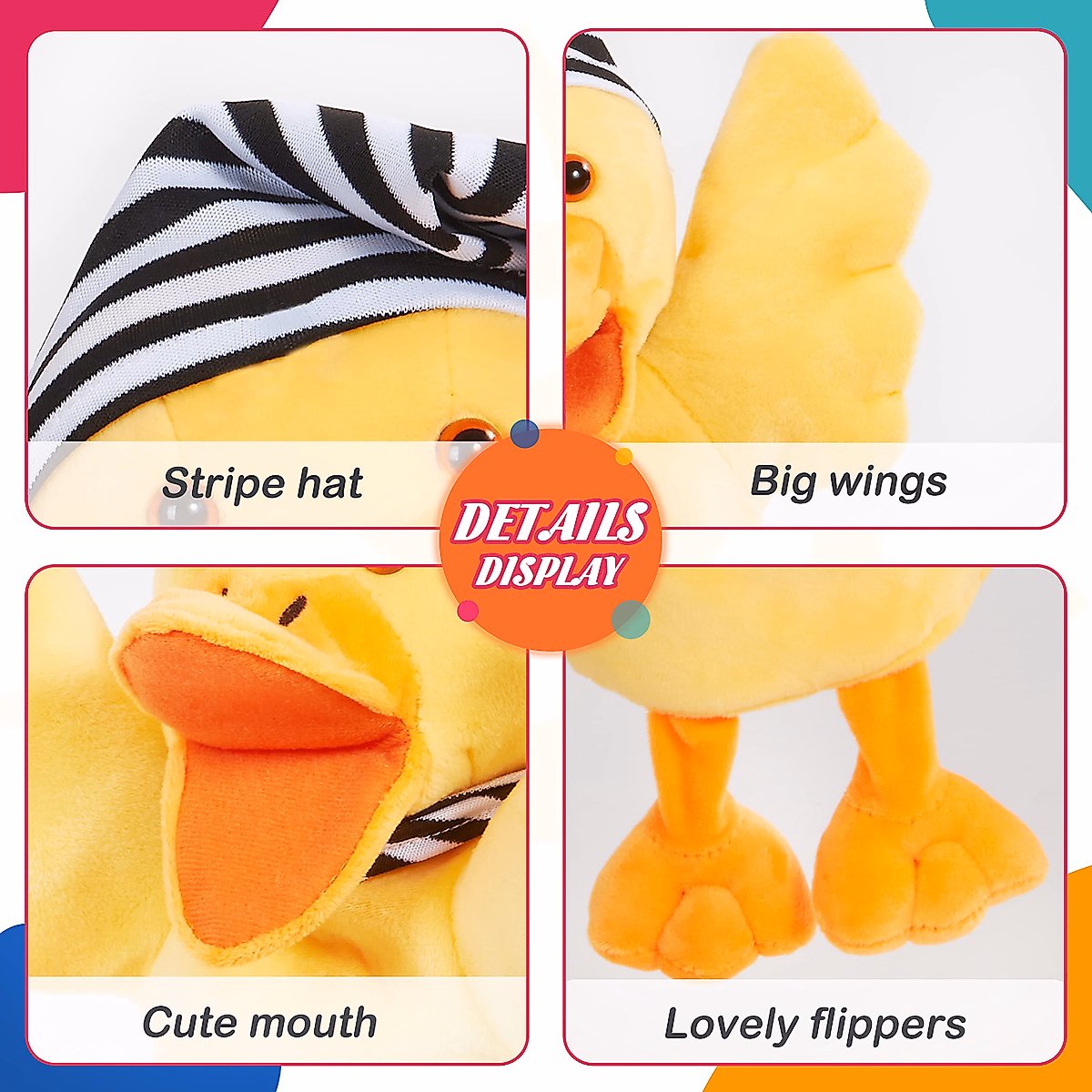 SpecialYou Duck Hand Puppet Vivid Plush Interactive Toy Yellow Hand Puppet with Movable Mouth- Hand Puppets for Kids All Ages, 12.5inches. (Duck)
