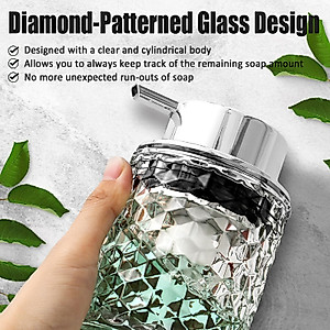 MALACHI Foaming Hand Soap Dispenser， Bathroom Soap Dispenser or Lotion Dispenser for Kitchen,Refillable Clear Glass Soap Dispenser with Large Pump (Clear-Foaming)