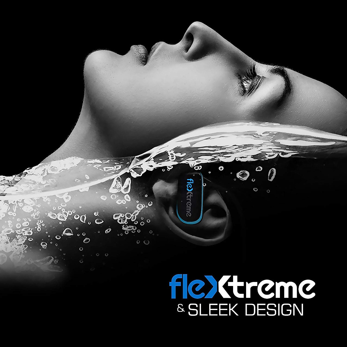 Pyle Waterproof MP3 Player Swim Headphone-Submersible IPX8 Flexible Wrap-Around Style Headphones Built-in Rechargeable Battery USB Connection w/4GB Flash Memory&Replacement Earbuds-Pyle PSWP6BK