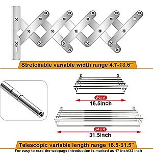 Accordion Wall Mounted Drying Rack Stainless Steel Clothes Retractable Folding Accordian Wall Hanger Hanging Towel Holder 61lb Capacity for Laundry Bathroom