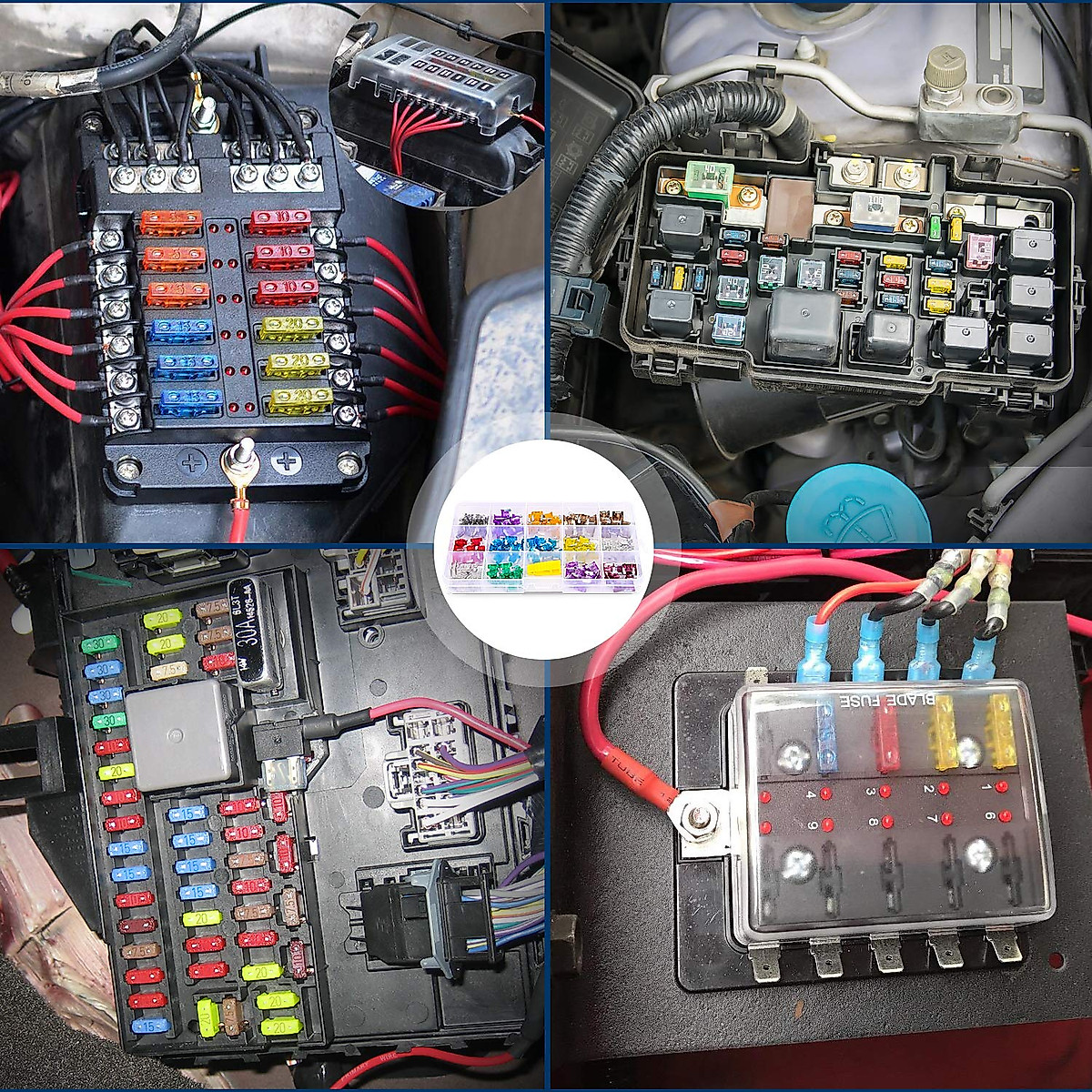 Nilight - 50014R 140pcs Low Profile Mini Blade Fuse Assortment, 2A 3A 5A 7.5A 10A 15A 20A 25A 30A 35A 40A Mini Blade Fuses for Car Boat Truck SUV Automotive