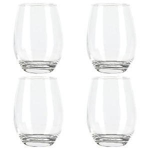 Martha Stewart Farrow 18 OZ Large Stemless Multipurpose Wine Glasses Set For Red or White Wine, Set of 4