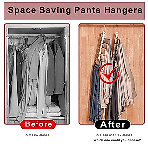 dineda 2Pack Pants Hangers Space Saving Closet Organizers Storage Jeans Organizer