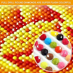 Maripabon 5D Sunflowers Diamond Painting Kits for Adults Full Drill National Flag Cross DIY Round Diamond Art Kits Flowers Picture Art for Home Wall Decor,11.8x15.7 inch