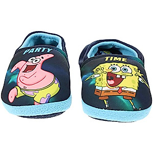 Spongebob Squarepants Boys 2 Piece Pajama Set with Slippers, Size 10 Navy