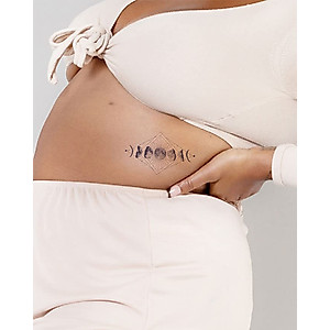 Inkbox Temporary Tattoos, Semi-Permanent Tattoo, One Premium Easy Long Lasting, Water-Resistant Temp Tattoo with For Now Ink - Lasts 1-2 Weeks, La Bella Luna, 4 x 4 in