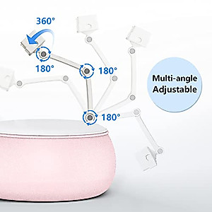 PEPPER JOBS Cell Phone/Tablet Pillow Stand for Bed 360° Angle Adjustable Clip Clamp Cell Phone Holder Dual-arms Height Adjustment Cell Phone Pillow Stand for iPhone 13,12,4.5-13''Phone/Kindle/Tablet