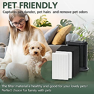 HPA100 True HEPA Filter Replacement HRF-ARVP100 for Honeywell HPA100 Series Air Purifier, HPA094, HPA104, HPA105 HPA3100, HPA5100 Series, 2 HEPA R and 8 Precut Carbon Pre-Filters A