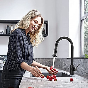 Kitchen Faucet Set,Kitchen Sink Faucets with Pull Down Sprayer and Soap Dispenser,High Arc Tall Modern Single Handle Stainless Steel with 2 Modes,Grifos De Cocina,Matte Black