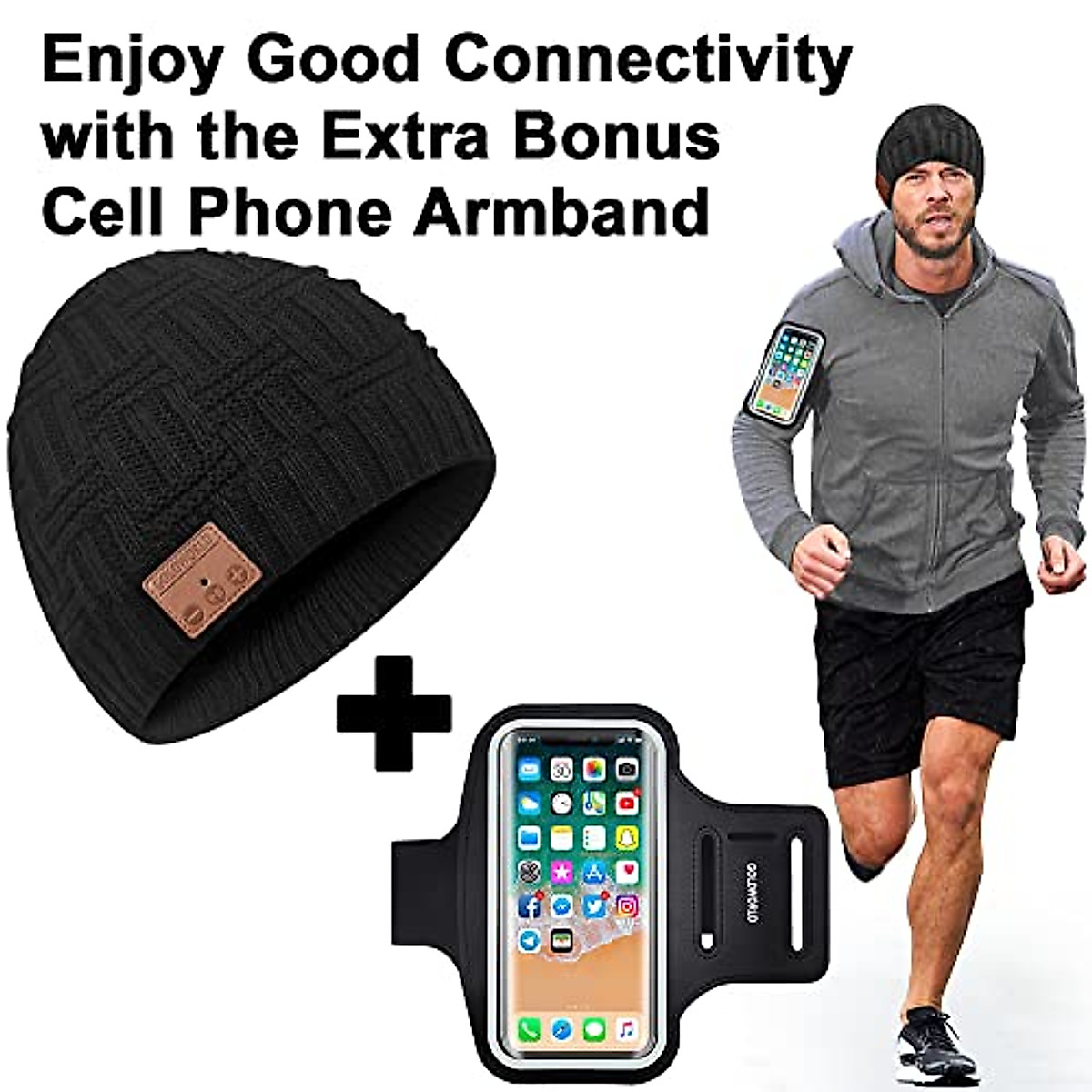 GoldWorld Bluetooth Hat Beanie,Stocking Stuffers Gifts for Women Men Him Teenage Black