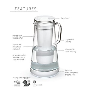 LifeStraw Home Pitcher Glass and Silicone Base 7 cup Pebble