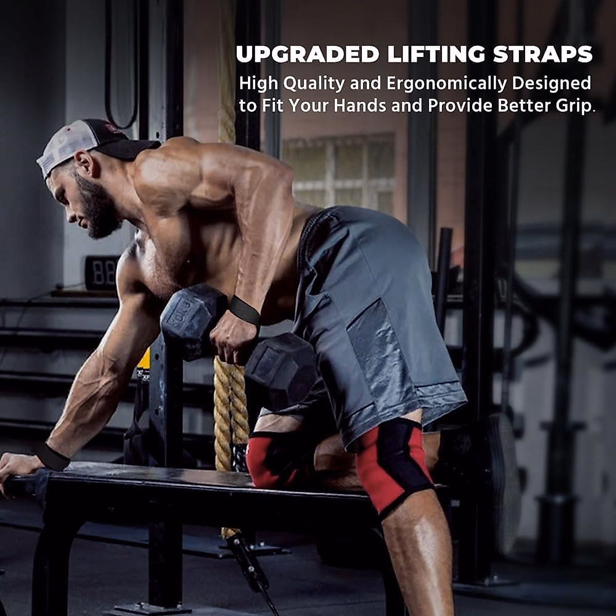 Lifting Straps, Weightlifting Straps, Deadlift Straps with Padded Neoprene for Power Lifting, Bodybuilding, Gym Workout, Strength Training & Fitness Workout,Powerlifting, Resistance - Dark Green