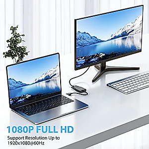 UVOOI HDMI to VGA Adapter, Not Bidirectional HDMI Male to VGA Female Converter 1080P@60Hz for Desktop, Laptop, PC, Projector, HDTV, and More