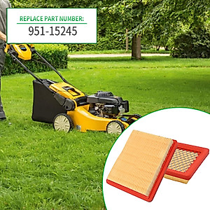 2Pcs 951-15245 Air Filter Replacement for MTD 751-15245 Replacement for Cub Cadet 490-200-M065, 159cc 1X65 5X65 6X65 8X65, 196cc 5X70 6X70 7X70 Engines Self SC 700 E Propelled Lawn Mowers