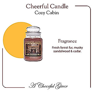 A Cheerful Giver - Cozy Cabin Scented Glass Jar Candle (24 oz) with Lid & True to Life Fragrance Made in USA