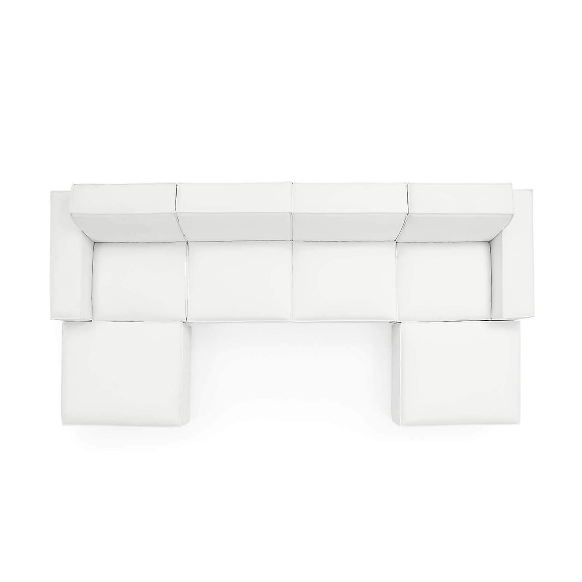 Modway Restore 6-Piece Upholstered Sectional Sofa in White